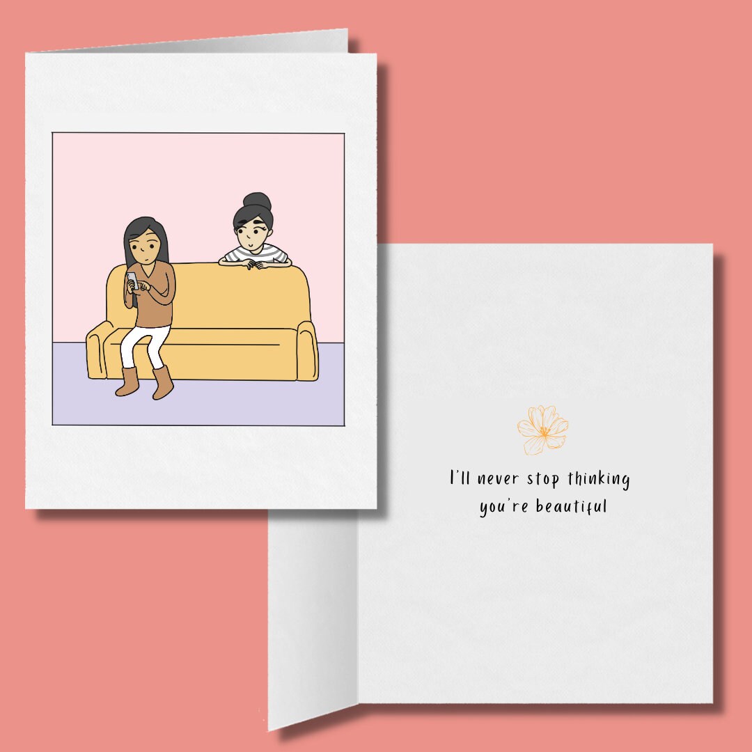 I'll Never Stop Thinking You're Beautiful, Romantic Lesbian Card, LGBT ...