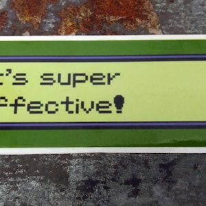 Retro Super Effective Game Boy Word Box Sticker on Clear Vinyl (approx ...