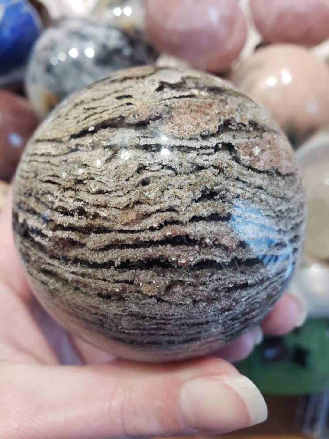 Large Lodalite Phantom Quartz 1000 Layers Sphere 80mm - Etsy