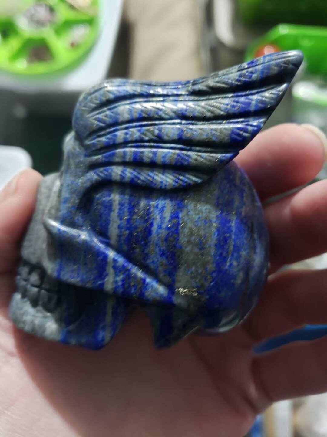 Large Lapis Lazuli Skull With Wings! - Etsy