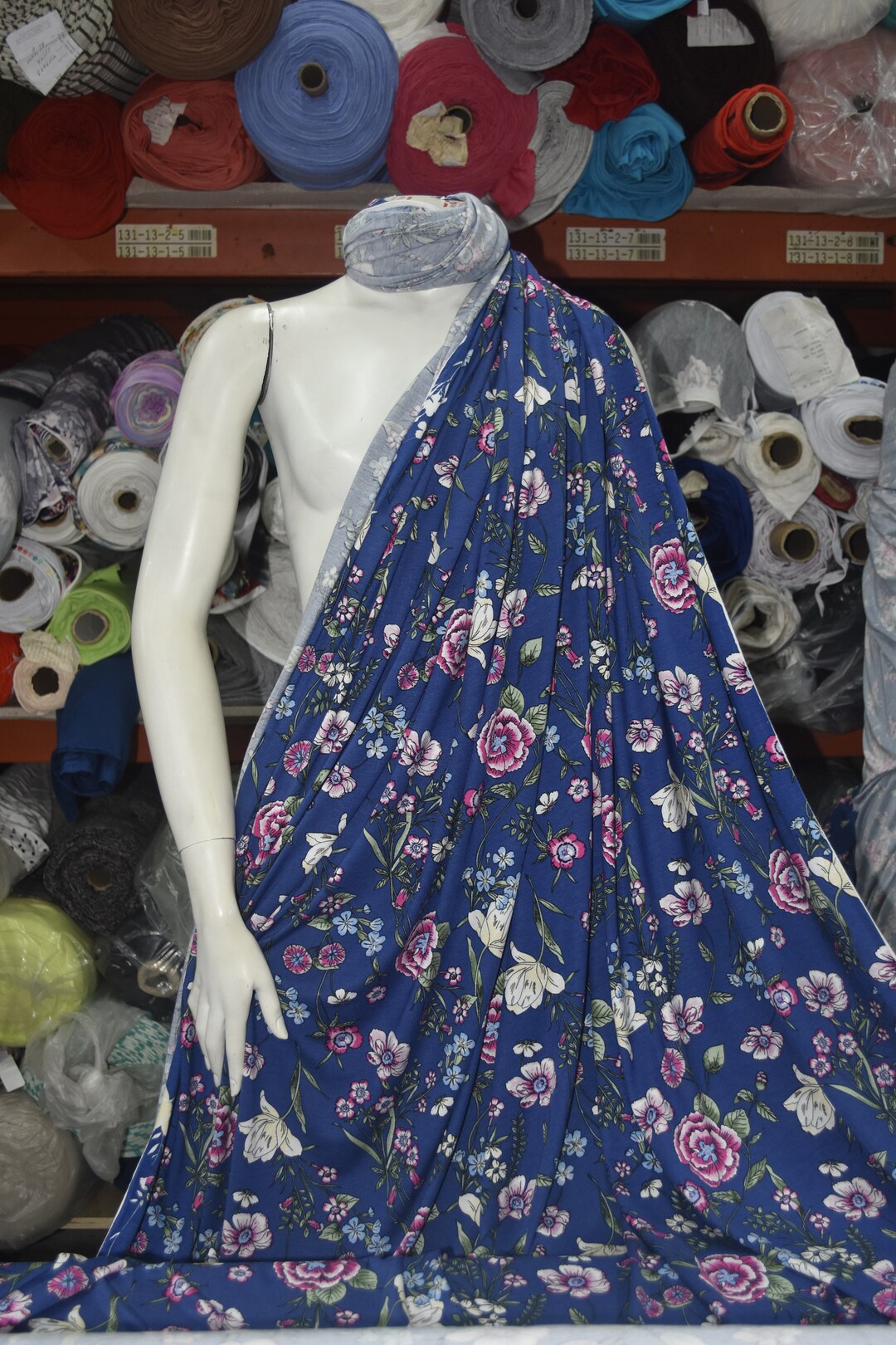 Rayon Spandex Knit Jersey Fabric Beautiful Floral Print by the Yard ...