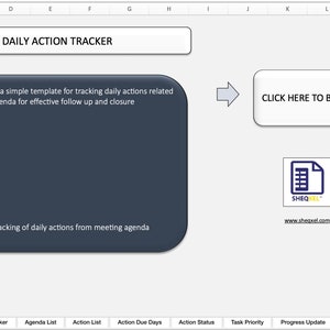 Daily Action Tracker | Health and Safety Template | Excel Template - Etsy