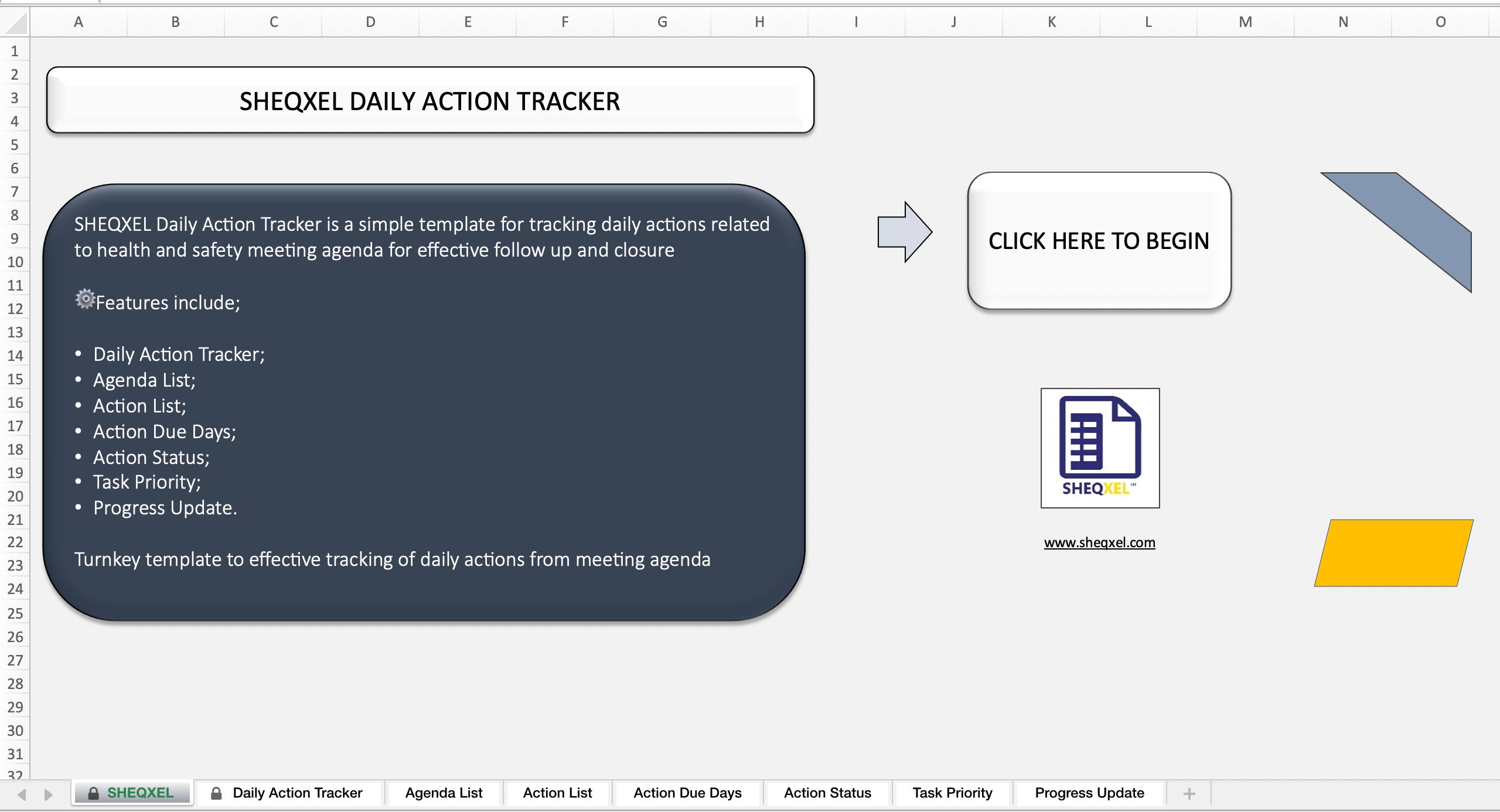 Daily Action Tracker Health and Safety Template Excel Template - Etsy ...