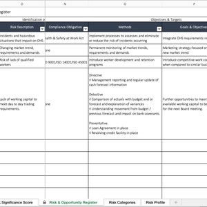 Risk and Opportunity Register | Health and Safety Template - Etsy