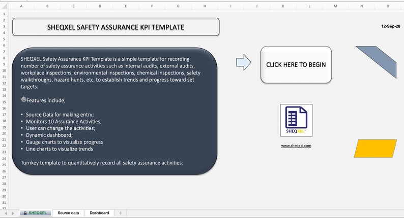 Safety Assurance KPI Template | Health and Safety Dashboard | Excel ...