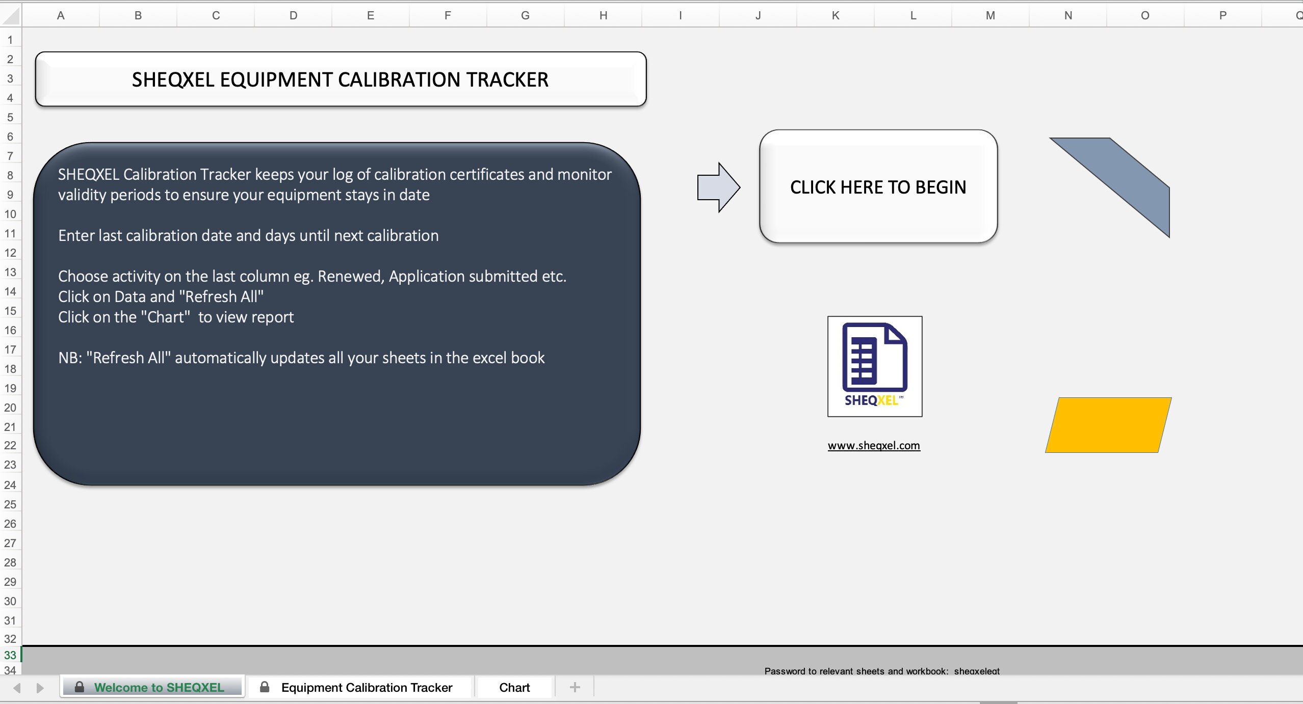 Equipment Calibration Tracker | Health and Safety Template | Excel ...