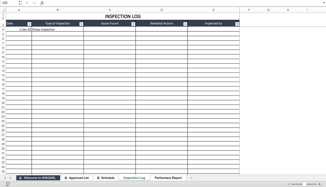 Workplace Inspection Schedule Health and Safety Template | Etsy