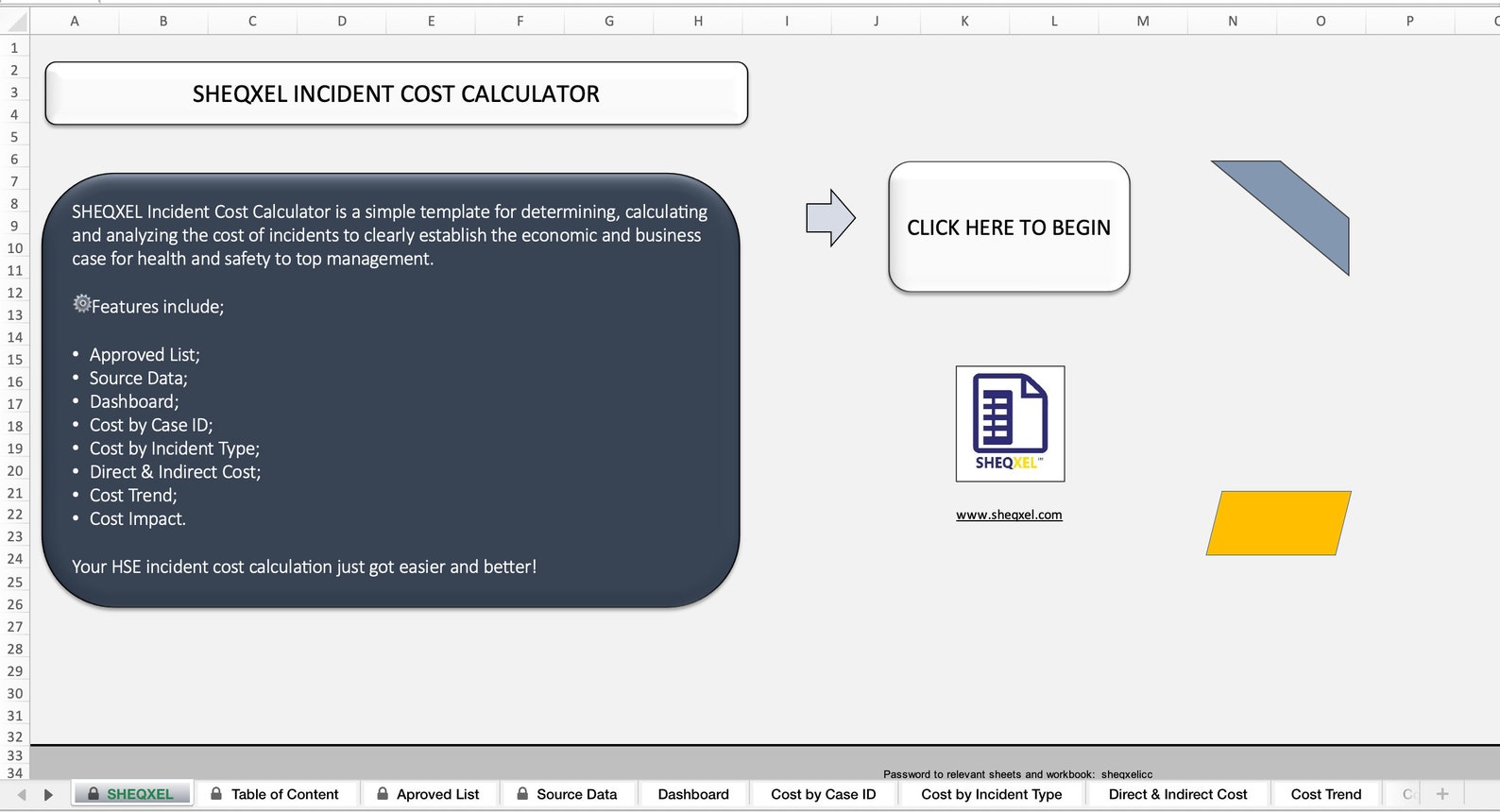 HSE Incident Cost Calculator | Health and Safety Dashboard | Cost ...