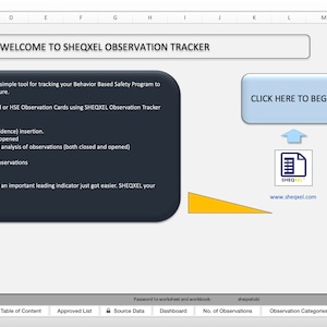 HSE Observation Tracker: Behavior Based Safety Dashboard (excel ...