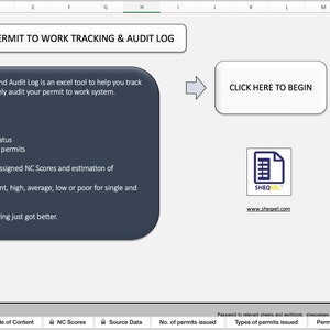 Permit to Work Tracking & Audit Log: Excel Template - Etsy