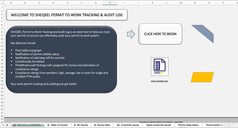 Permit to Work Tracking & Audit Log: Excel Template - Etsy