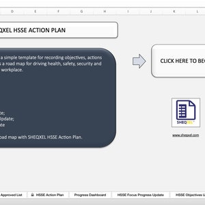 HSSE Action Plan Template: Health, Safety & Environment (excel Template ...