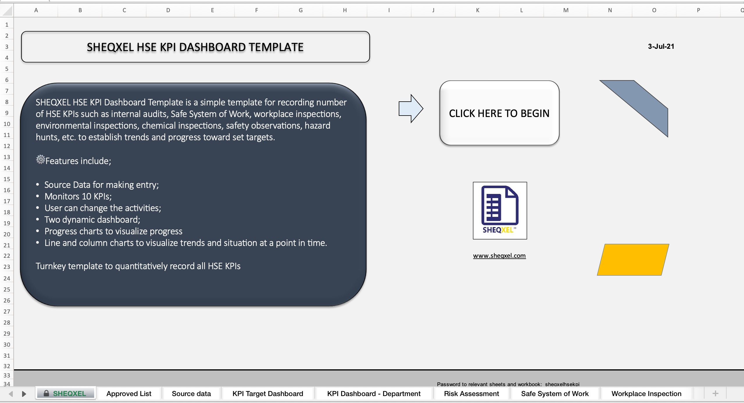 HSE KPI Dashboard Template Health and Safety Dashboard | Etsy