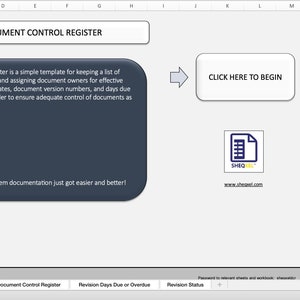 Document Control Register | Health and Safety Template | Excel Template ...