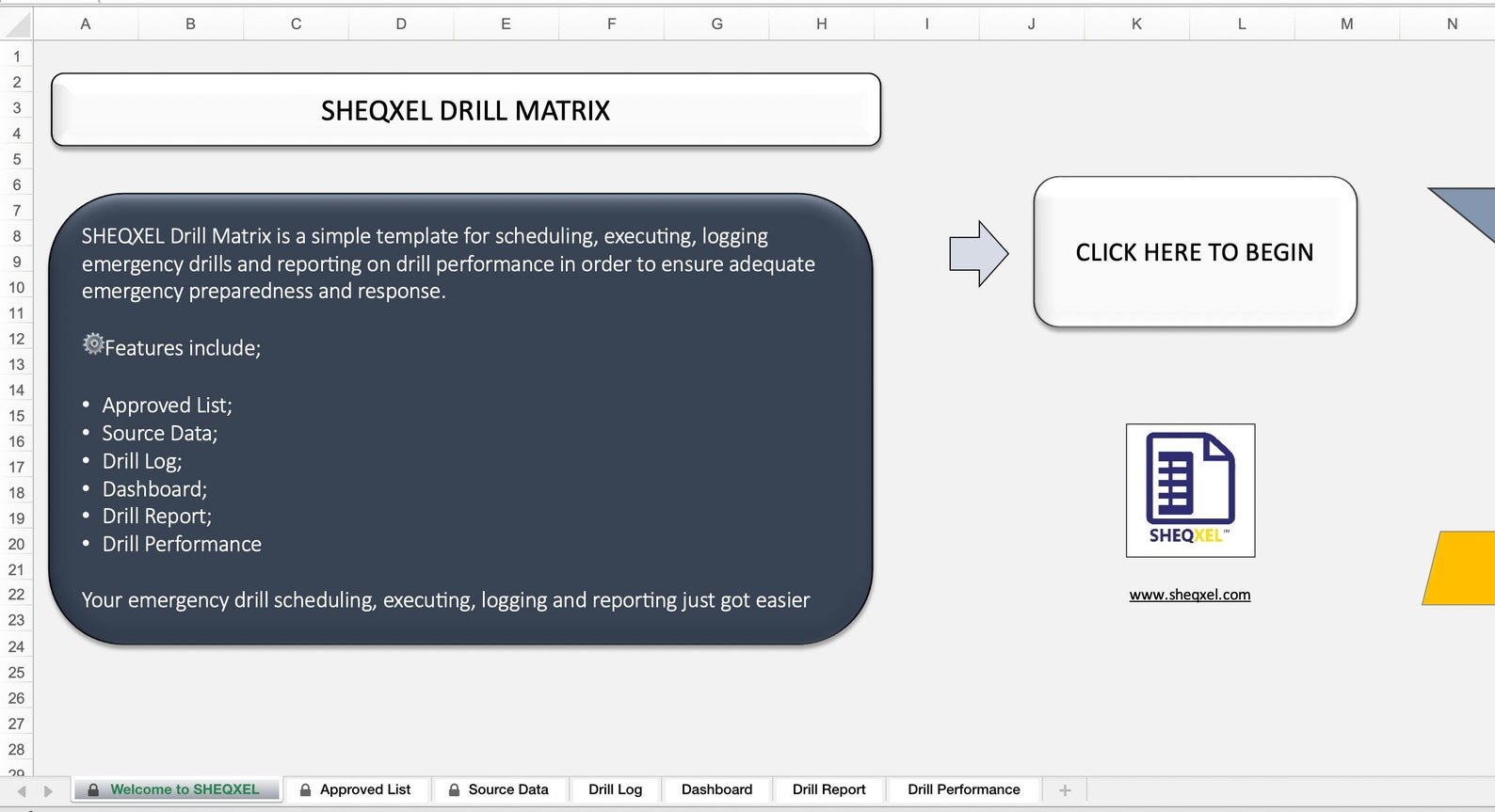 Emergency Drill Matrix | Health and Safety Dashboard Template | Excel ...