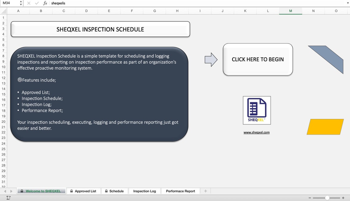 Workplace Inspection Schedule | Health and Safety Template | Excel ...