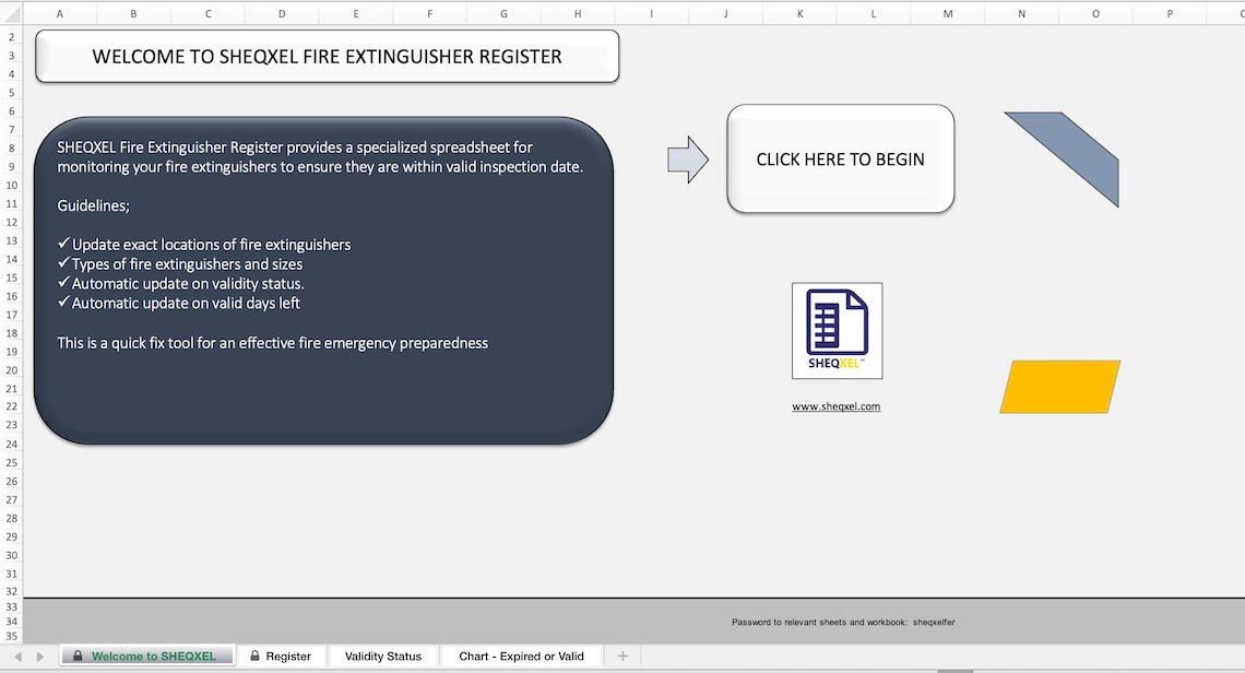 Fire Extinguisher Register | Health and Safety Template | Excel ...