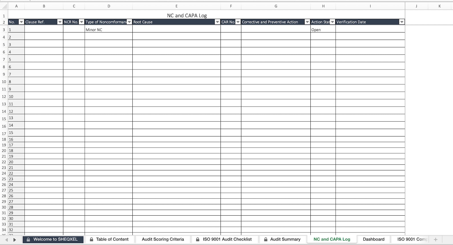 ISO 9001 Auditing Tool Quality Dashboard Excel Template - Etsy
