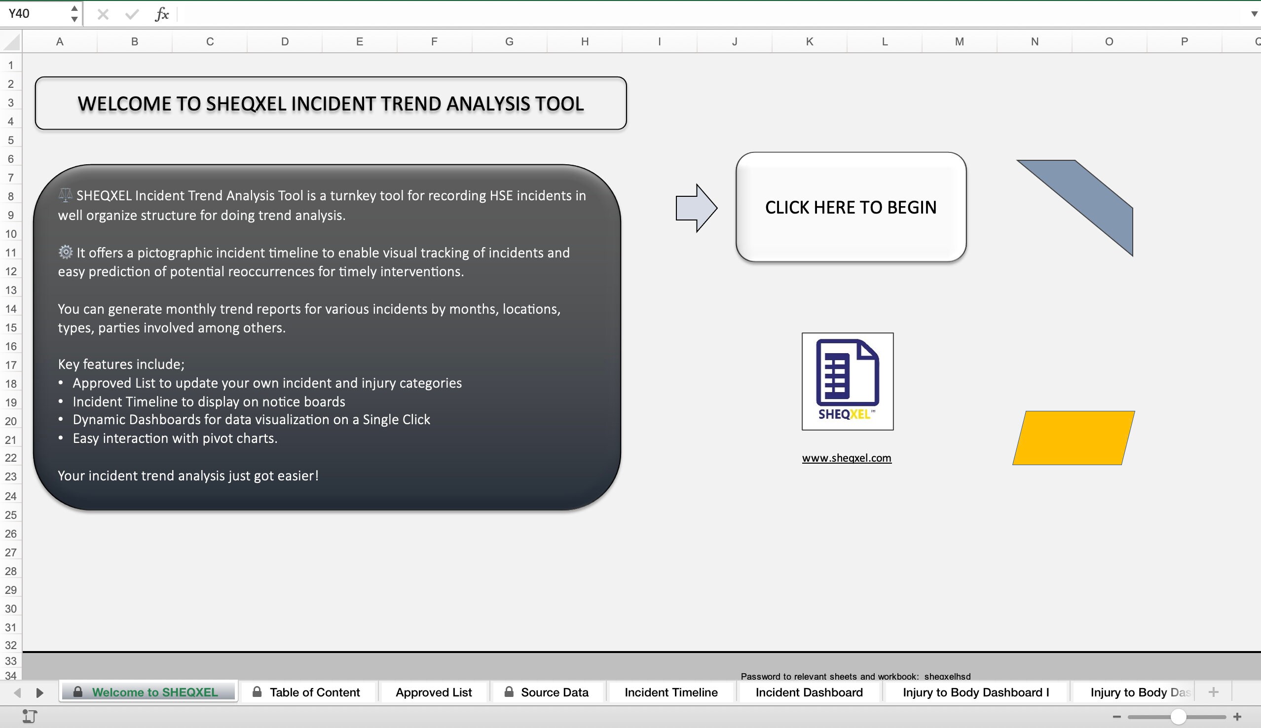 HSE Incident Trend Analysis Tool | Health and Safety Dashboard Template ...