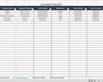 Fire Extinguisher Register | Health and Safety Template | Excel ...