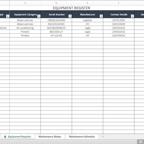 Fire Extinguisher Register Health and Safety Template - Etsy
