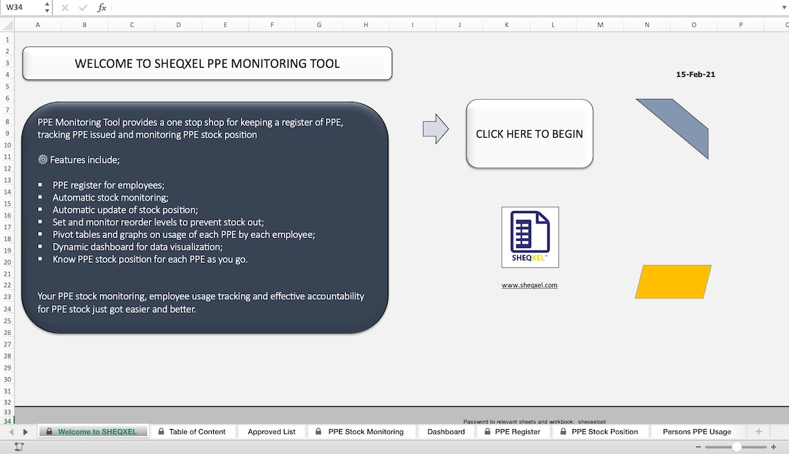 PPE Monitoring Tool: Excel Template, Stock Register (digital Download ...