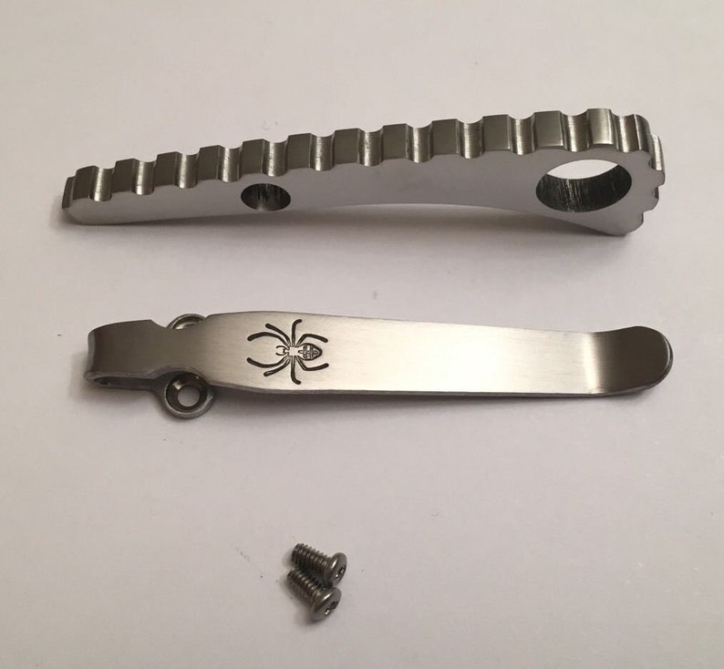 Satin Titanium Back Spacers and Pocket Clip Set for Spyderco - Etsy