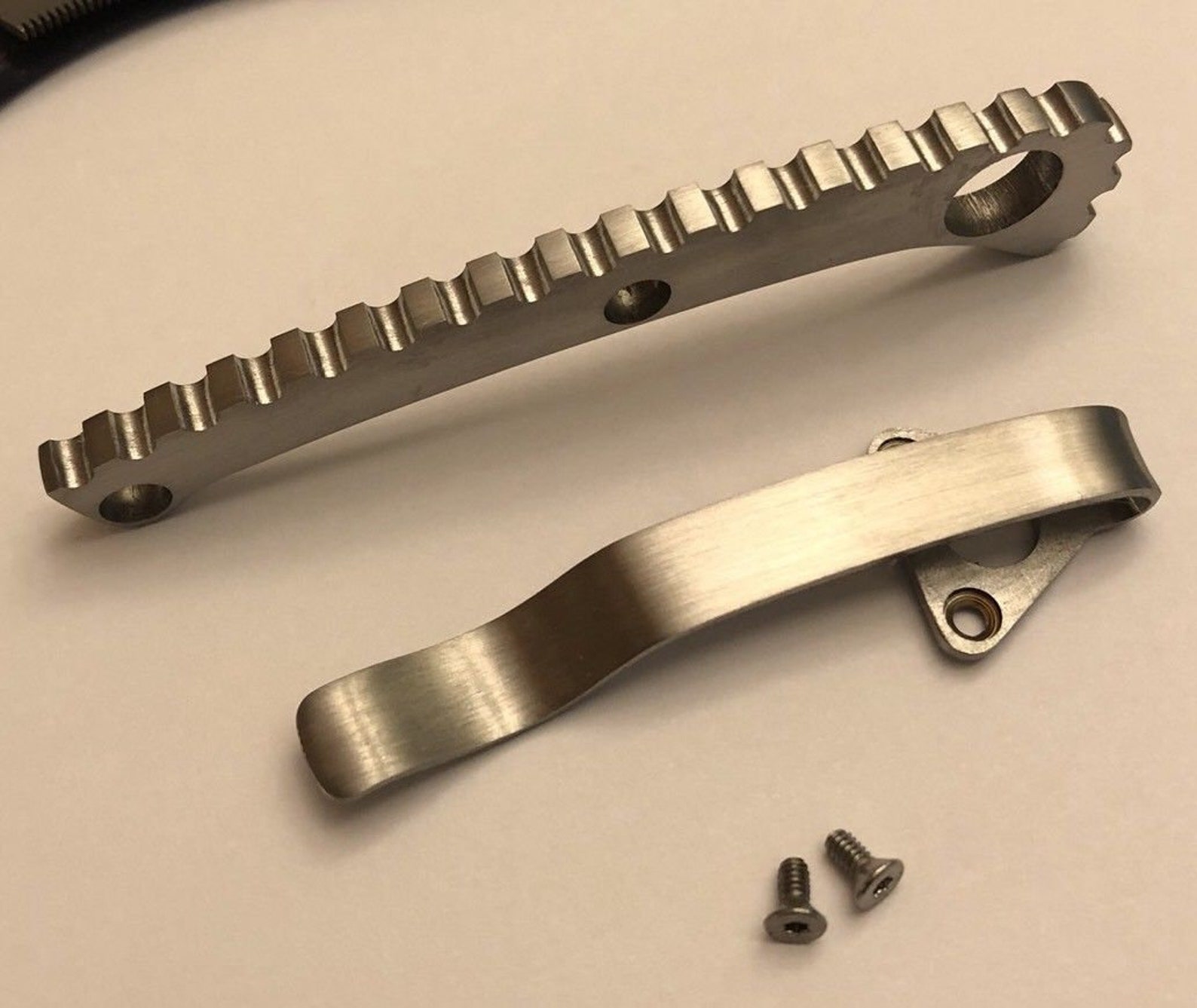 Titanium Back Spacer and Pocket Clip Set for Spyderco Military | Etsy