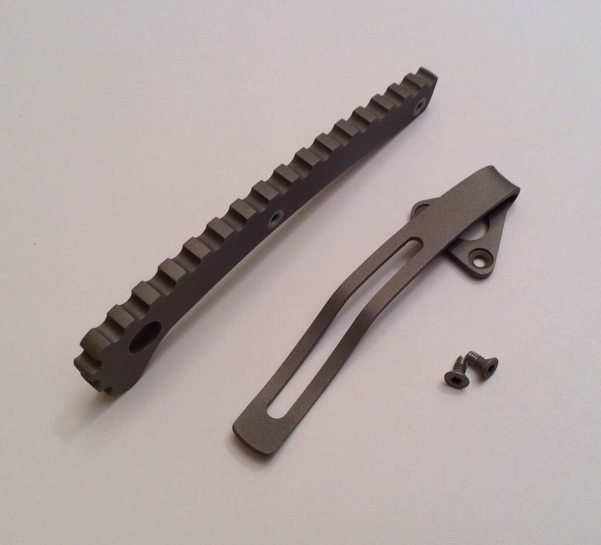 Flat Gray Titanium Back Spacer and Pocket Clip Set For | Etsy