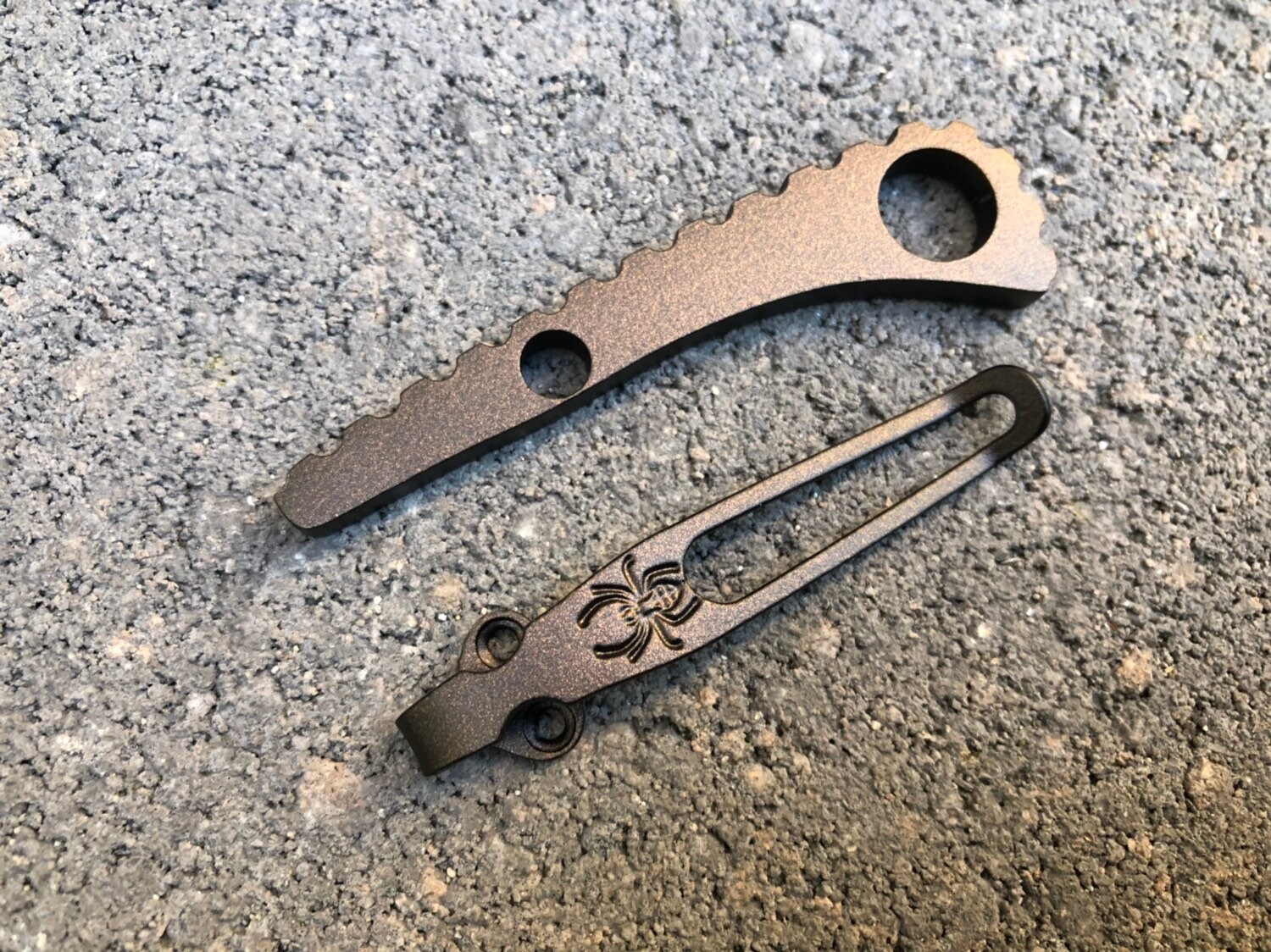 Dark Vintage Bronze Titanium Back Spacer and Deep Pocket Clip | Etsy