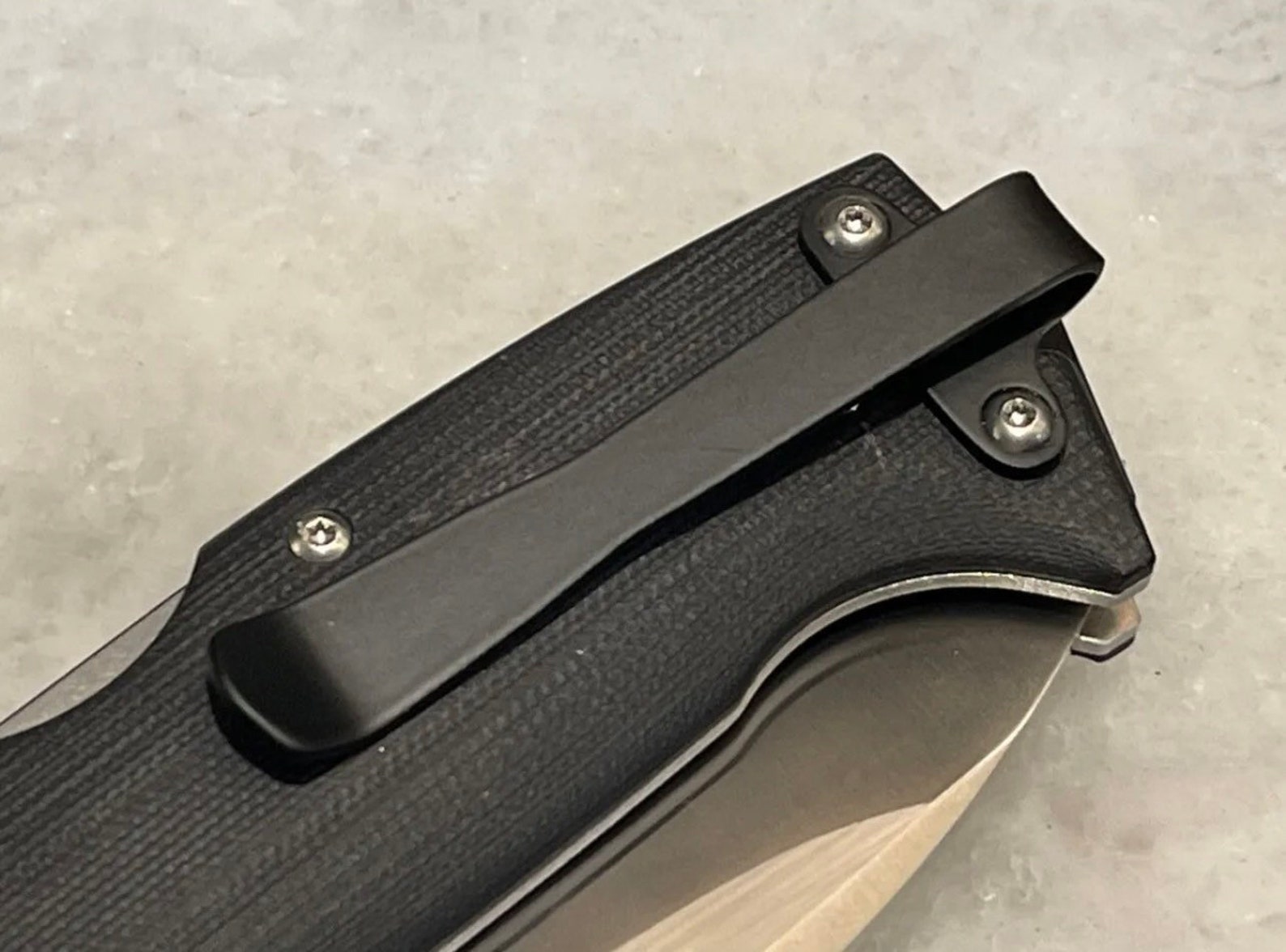 Left Hand Black Titanium Deep Carry Pocket Clip for Cold Steel AD10 ...