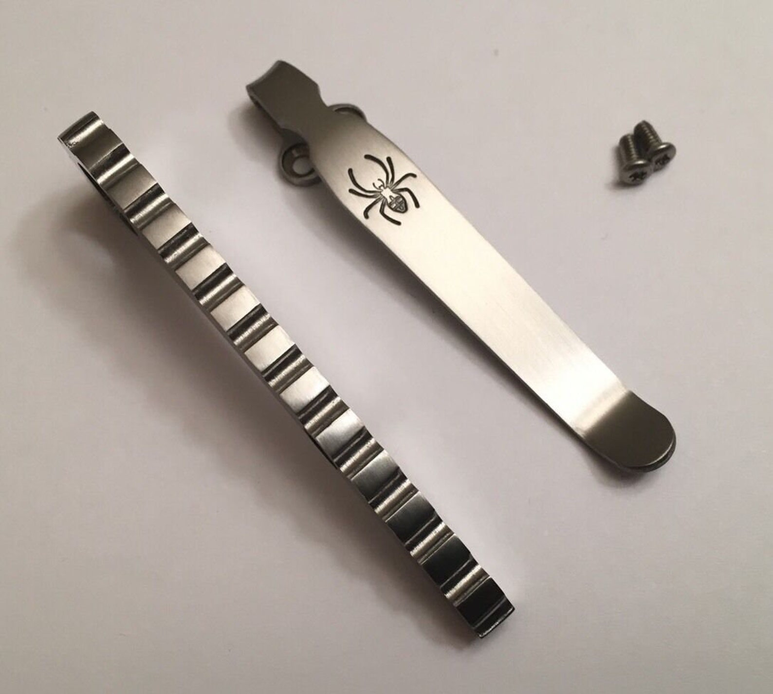 Satin Titanium Back Spacers and Pocket Clip Set for Spyderco - Etsy