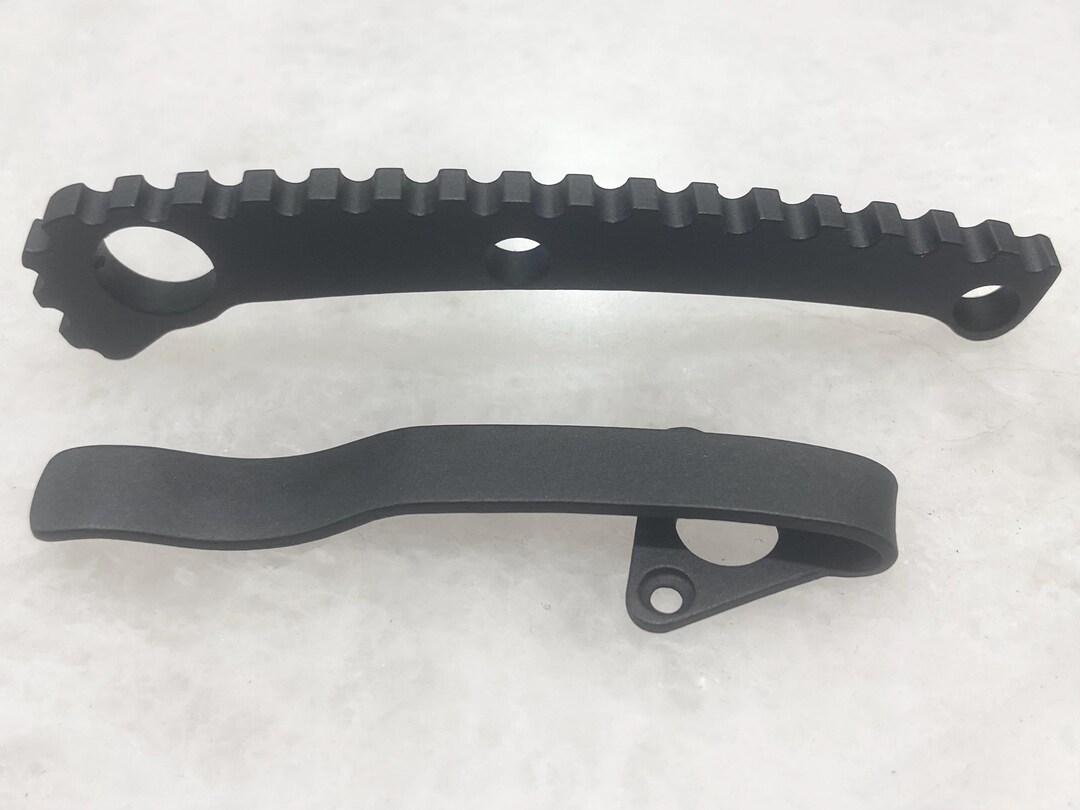 Flat Black Titanium Back Spacer and Pocket Clip for Spyderco CQI ...