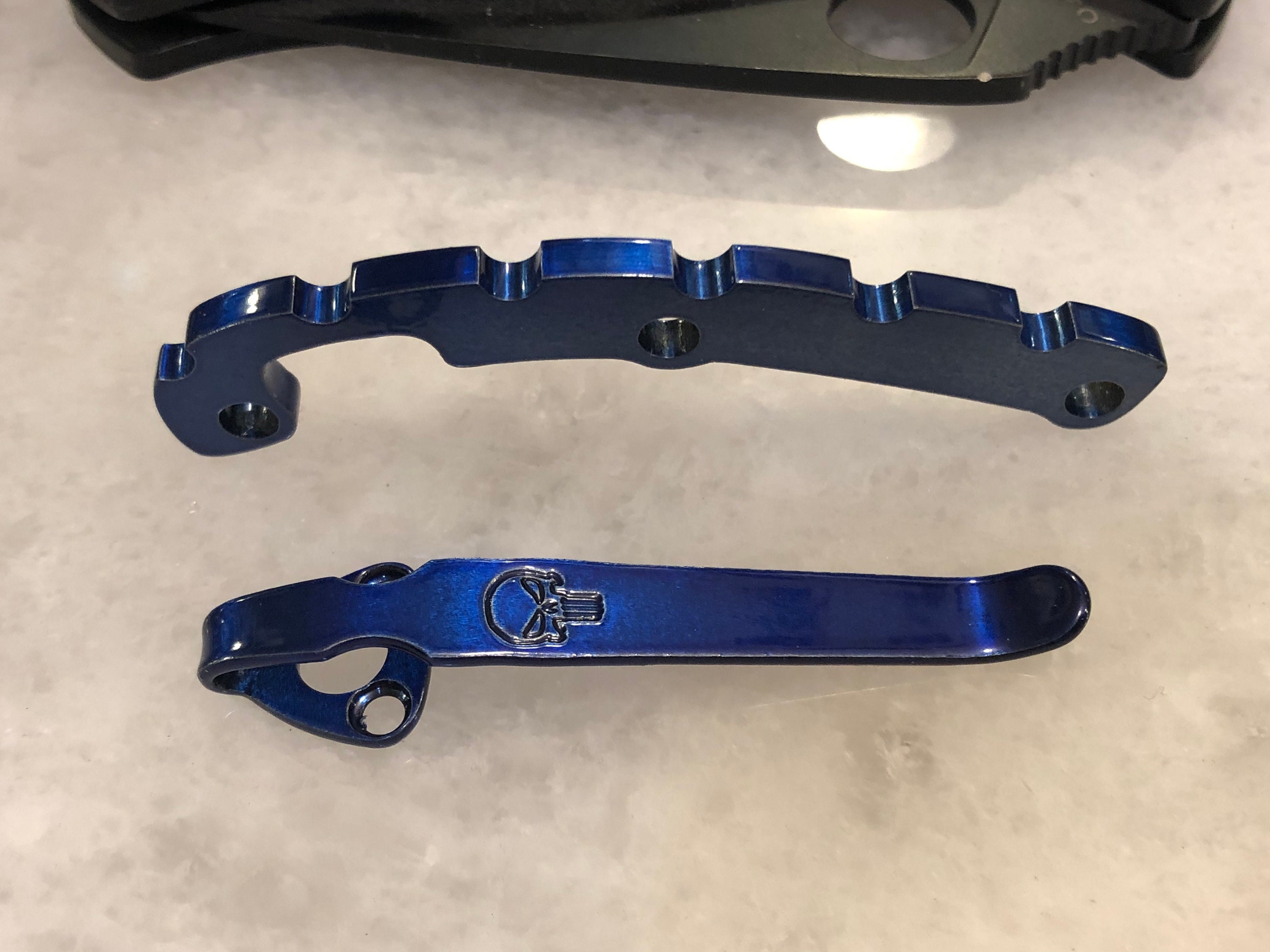 Blue Titanium Back Spacer & Deep Pocket Clip Set Made for - Etsy