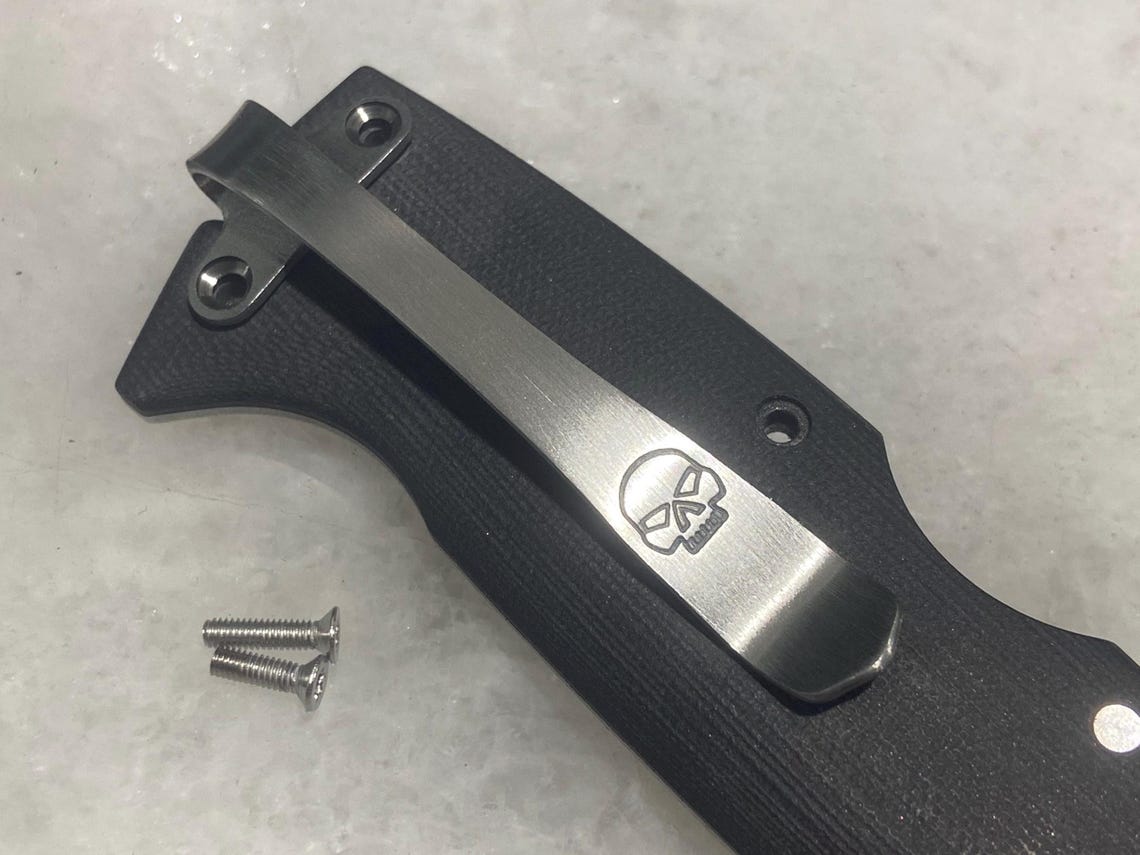 Satin Titanium Deep Carry Pocket Clip for Cold Steel AD10 Knife AD-10 ...