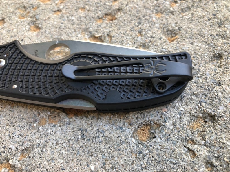 Black Titanium Pocket Clip for Spyderco Native 5 FRN - Etsy