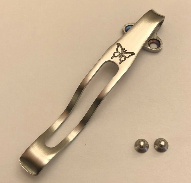Satin Titanium Deep Carry Pocket Clip Custom Made for Benchmade 665 APB ...