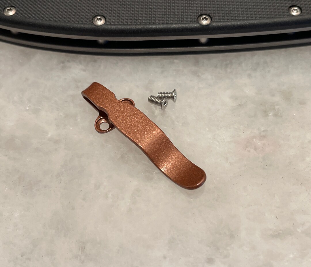 Flat Copper Titanium Deep Carry Pocket Clip for Ontario Rat 1 Knife ...