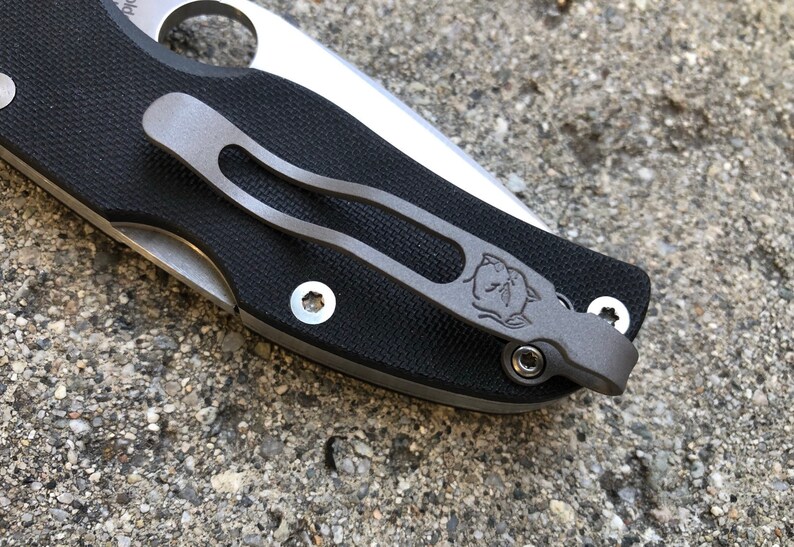 Gray Titanium Deep Carry Pocket Clip Made for Spyderco Native - Etsy