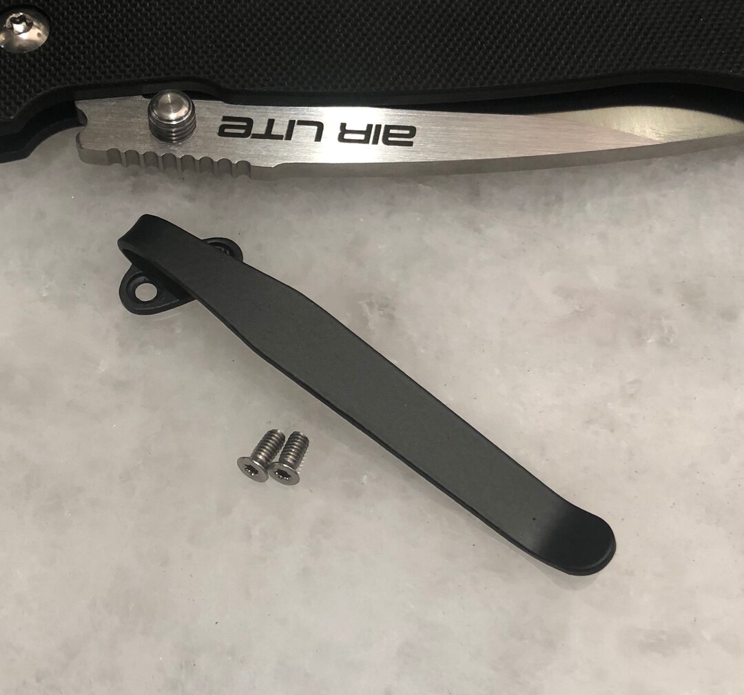 Black Titanium Deep Carry Pocket Clip for Cold Steel Air Lite Knife ...