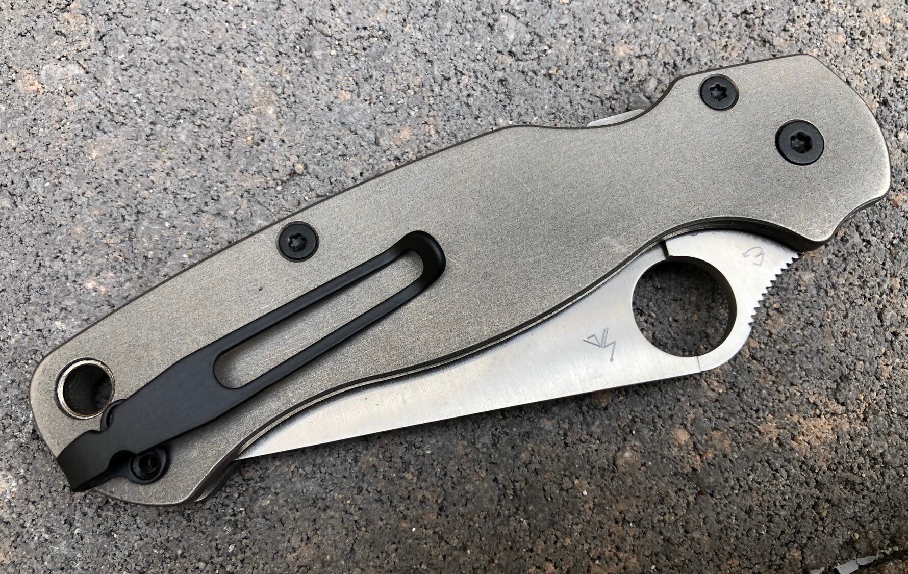 Flat Black Titanium Deep Pocket for Spyderco Paramilitary 2 C81GPBK2 ...