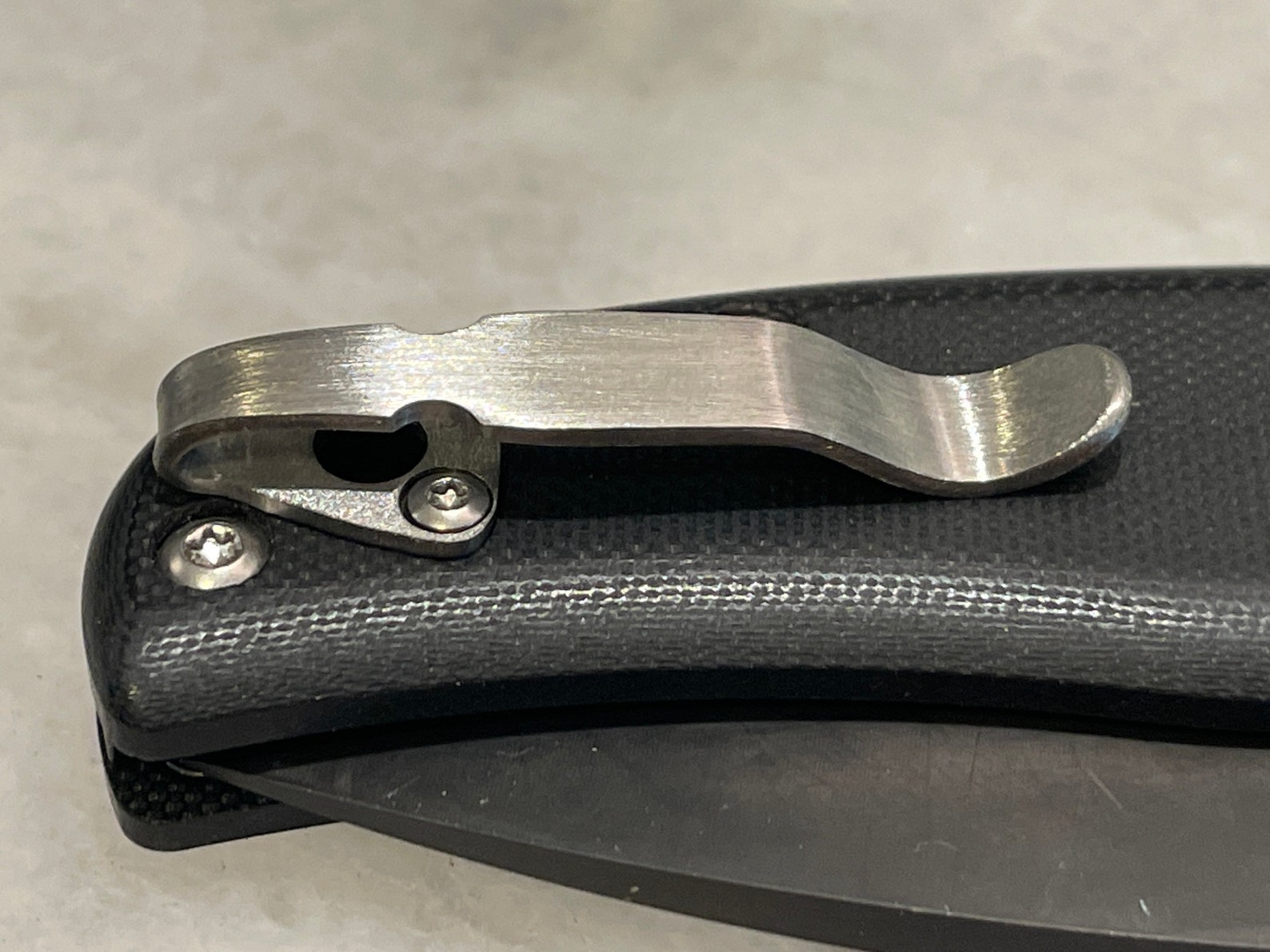 Plain Finish Titanium Deep Carry Pocket Clip for Spyderco Shaman C229GP ...