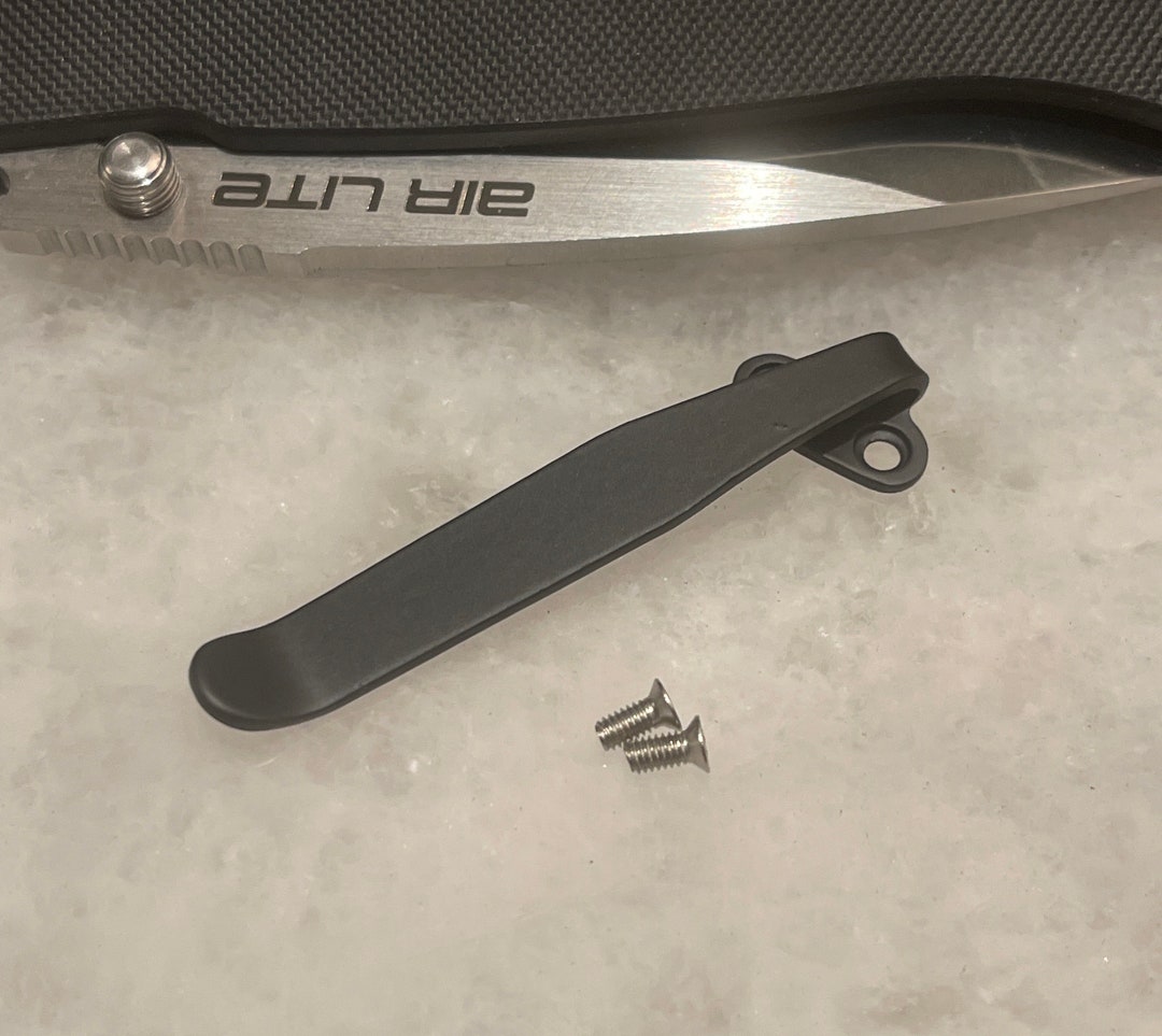 Black Left Handed Titanium Deep Carry Pocket Clip for Cold Steel Air ...