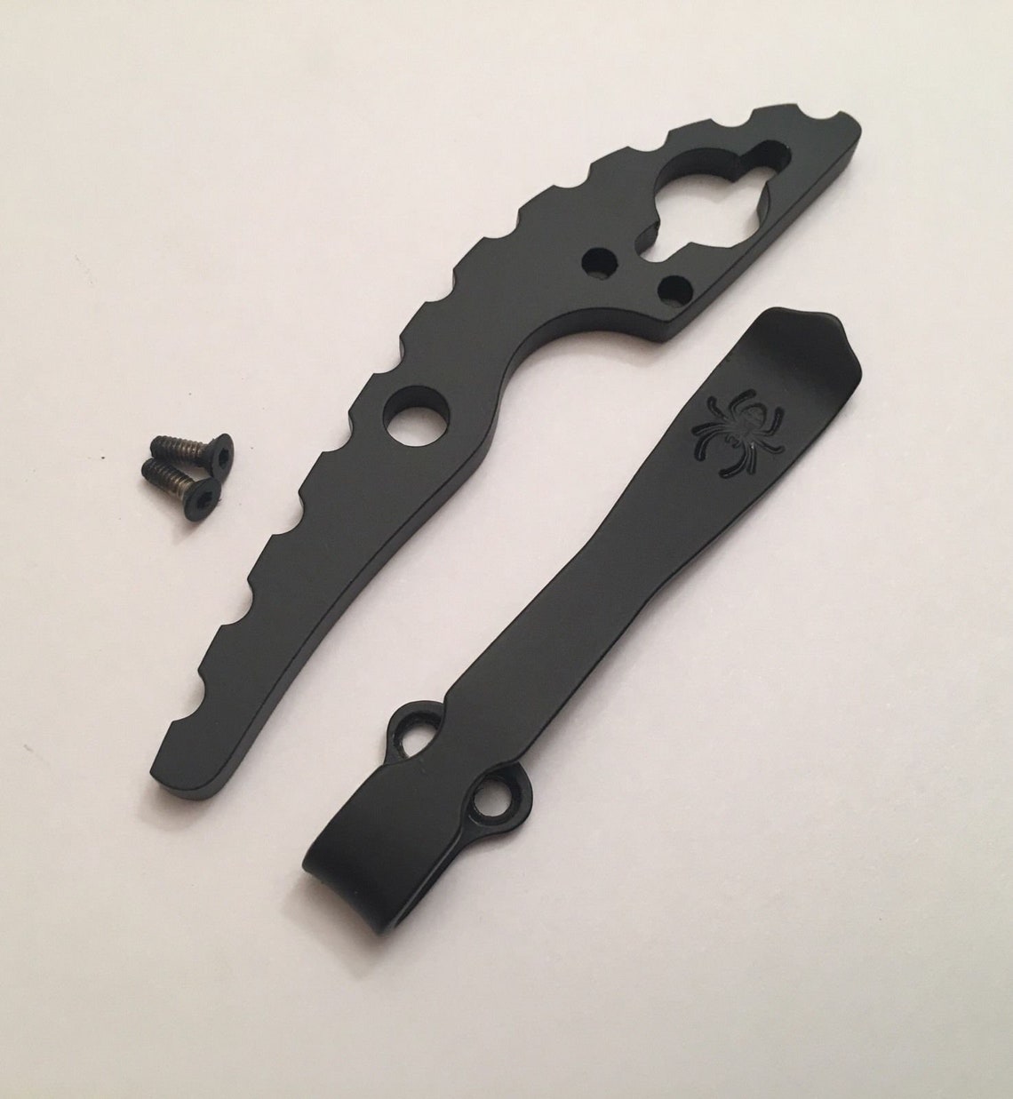 Black Titanium Back Spacer & Pocket Clip for Spyderco Manix 2 - Etsy