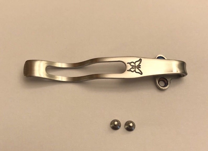 Satin Titanium Deep Carry Pocket Clip Custom Made for Benchmade 665 APB ...