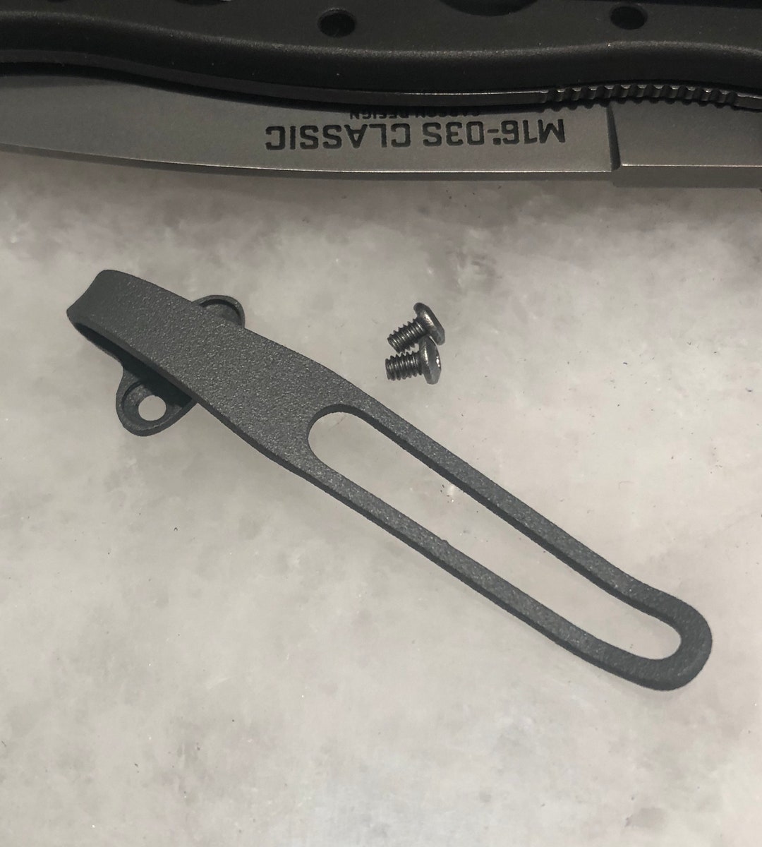 Gray Titanium Deep Carry Pocket Clip for CRKT M16-03S Classic Knife ...