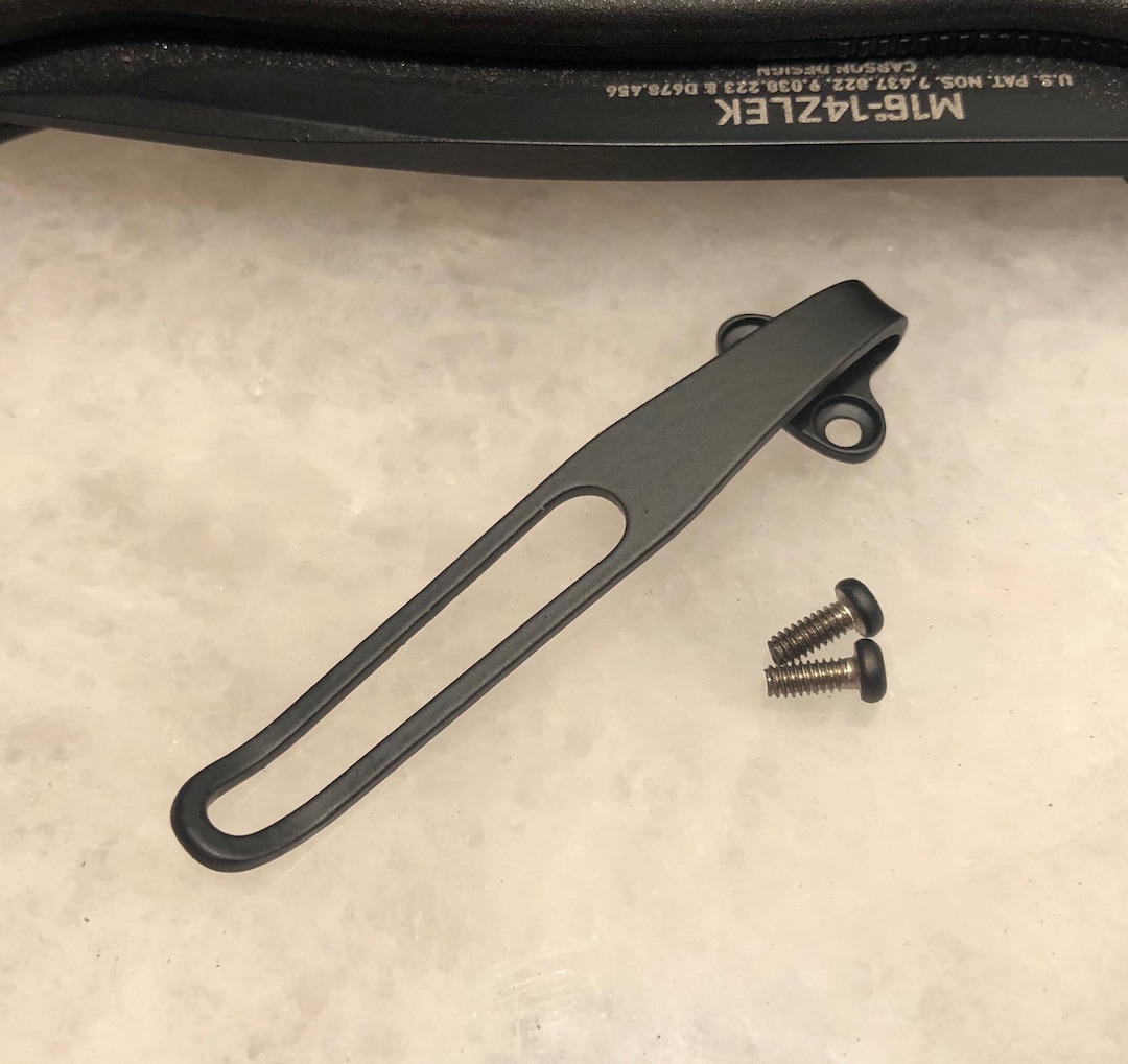 Flat Black Titanium Deep Carry Pocket Clip for CRKT M16-14ZLEK and M16 ...