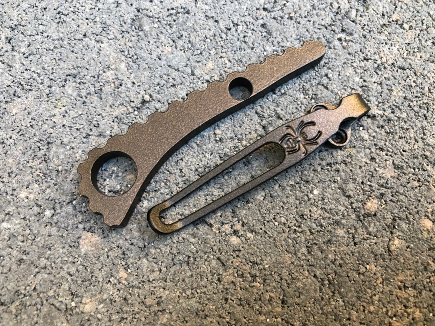 Dark Vintage Bronze Titanium Back Spacer and Deep Pocket Clip | Etsy