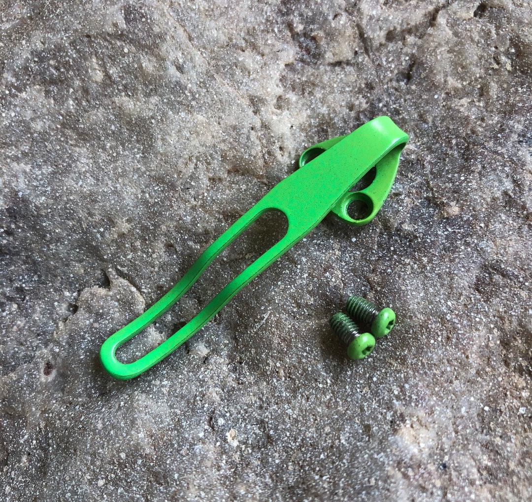Zombie Green Titanium Deep Carry Pocket Clip for Spyderco Ambitious ...