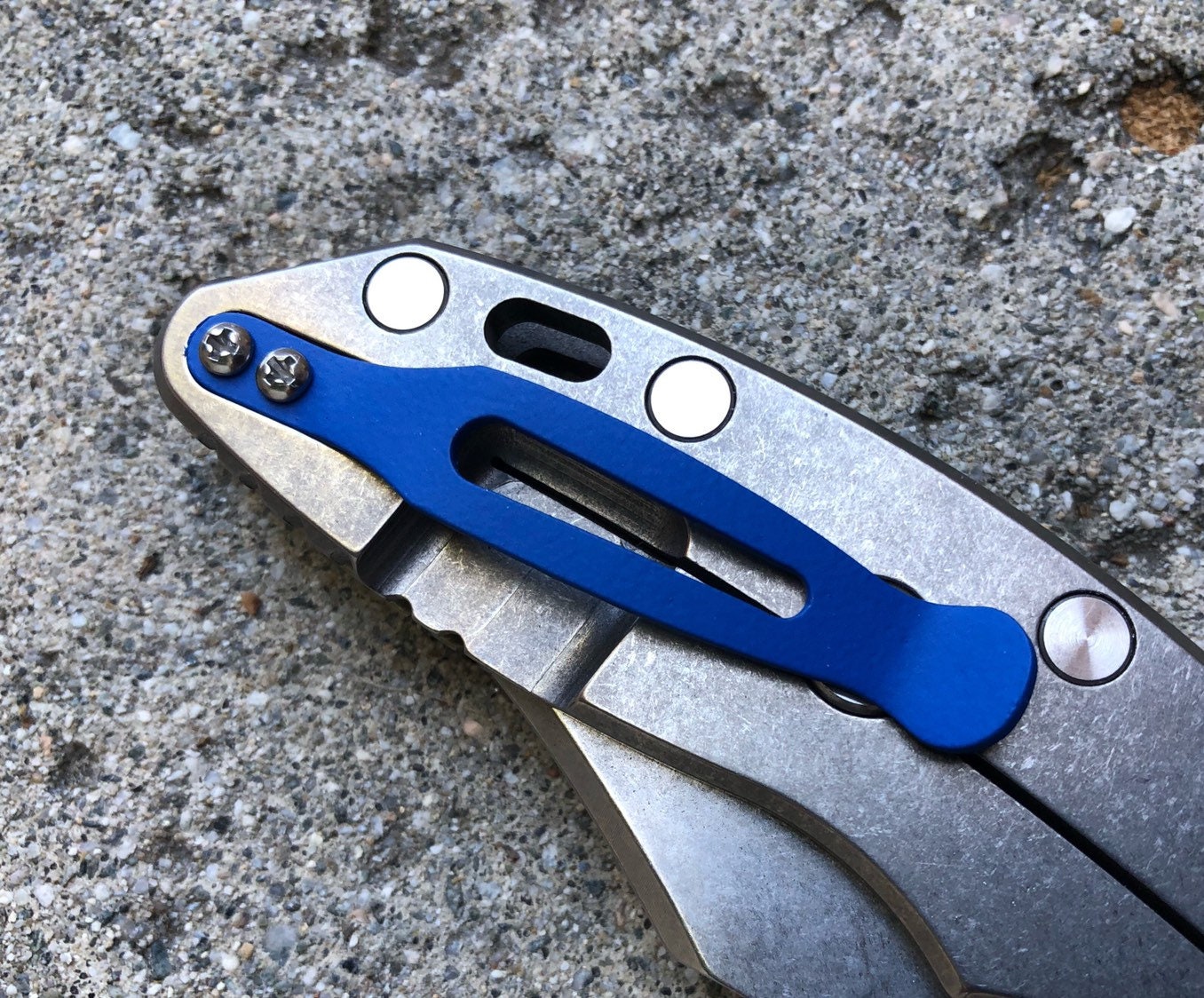 Matte Blue Titanium Pocket Clip & Tab Made for Rick Hinderer XM-18 XM ...